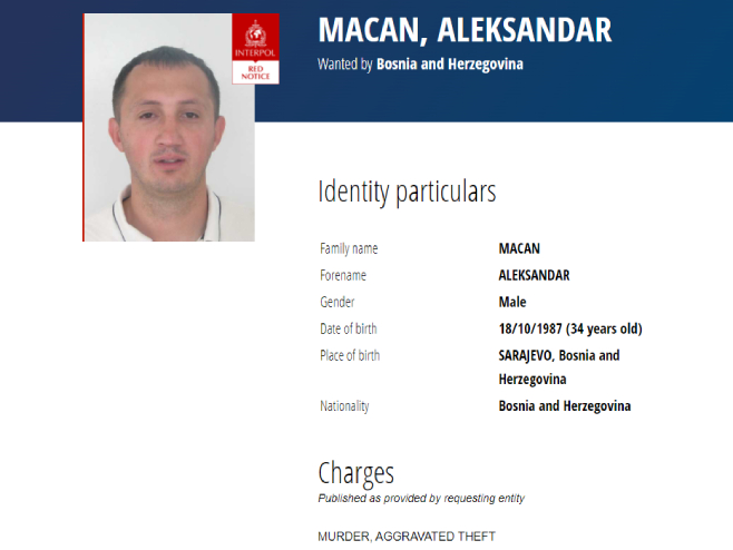 Расписана црвена потјерница за Александром Мацаном ФИЛТЕР